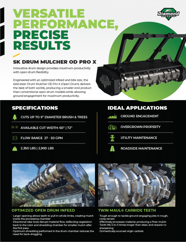 SK Drum Mulcher OD Pro X Attachment | Diamond Mowers